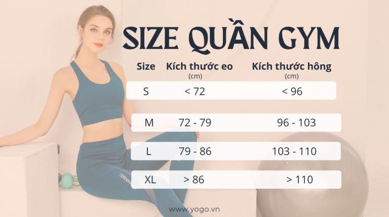 Hướng dẫn chọn size đồ tập gym nữ - YOGO - Đồ tập Gym, Yoga, Zumba, Fitness